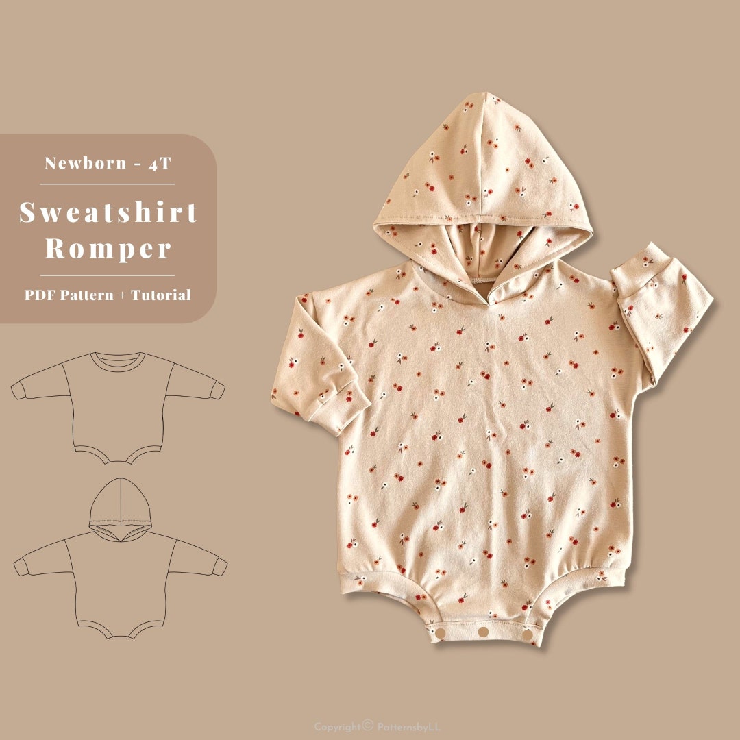 Baby Sweater Romper Sewing Pattern, Baby Sweater Romper Pdf, Sweater Romper Pattern, Toddler ...