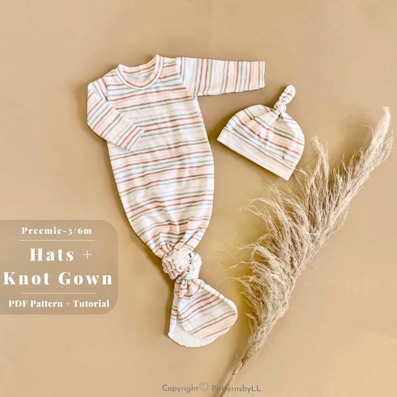 Baby Gown and Hat Sewing Pattern Baby Gown PDF Sewing - Etsy