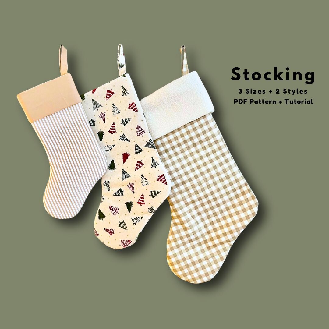 Classic Hanging Stocking for Christmas Sewing Pattern, Christmas ...