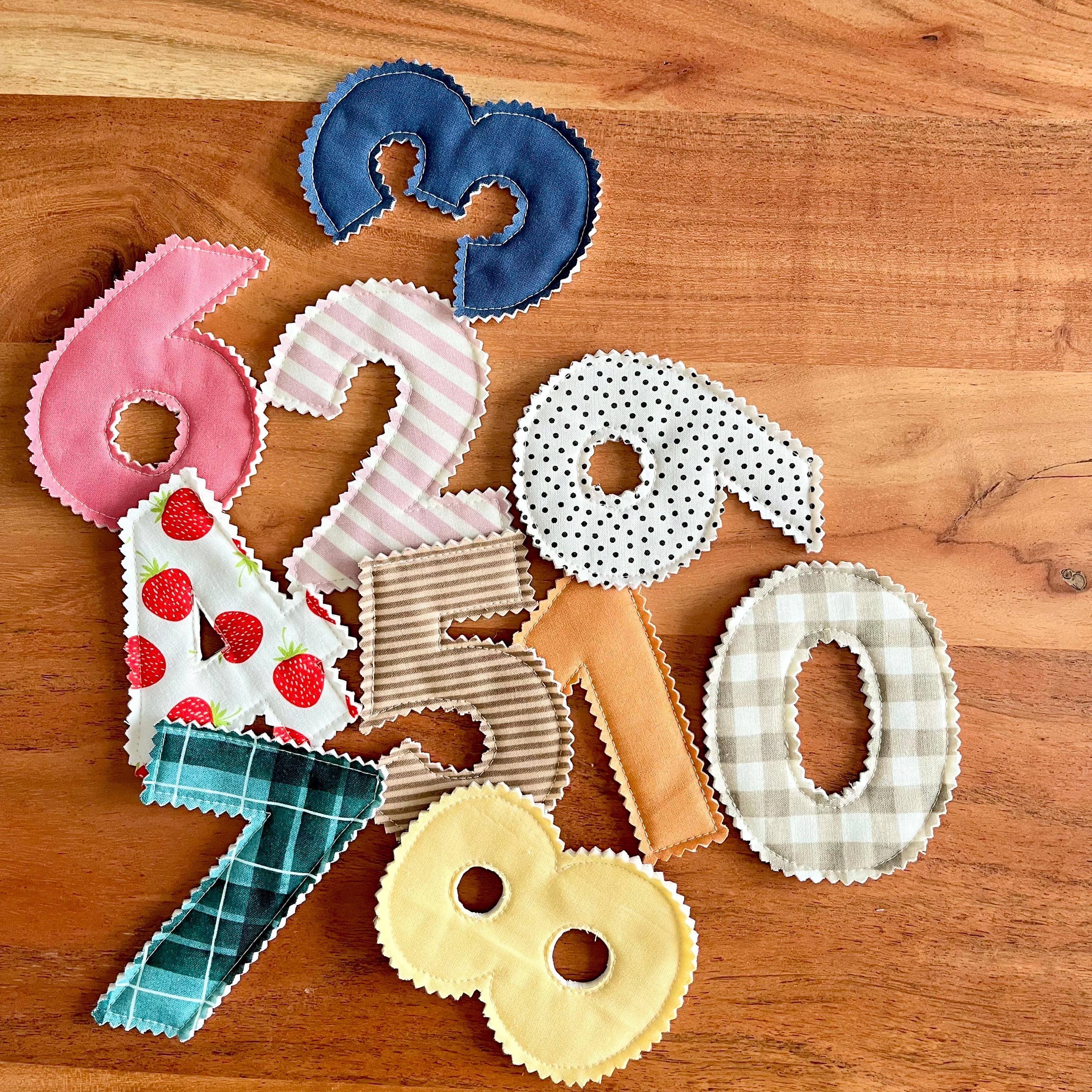 PDF 4" Fabric Numbers Banner Garland, Fabric Number Banner Pattern ...