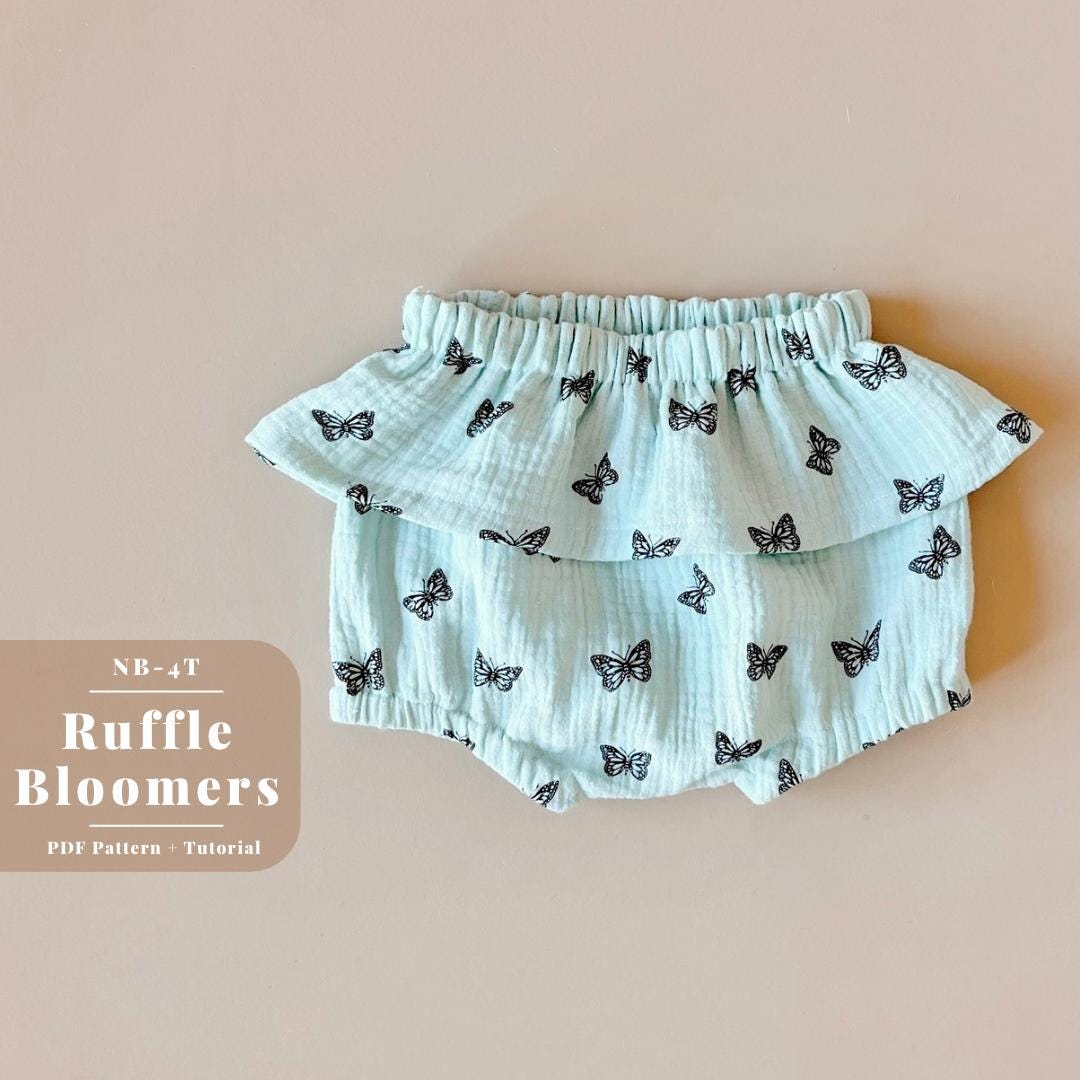 Baby Ruffle Skirt Bloomer Sewing Pattern, Baby Ruffle Bloomers Pattern ...