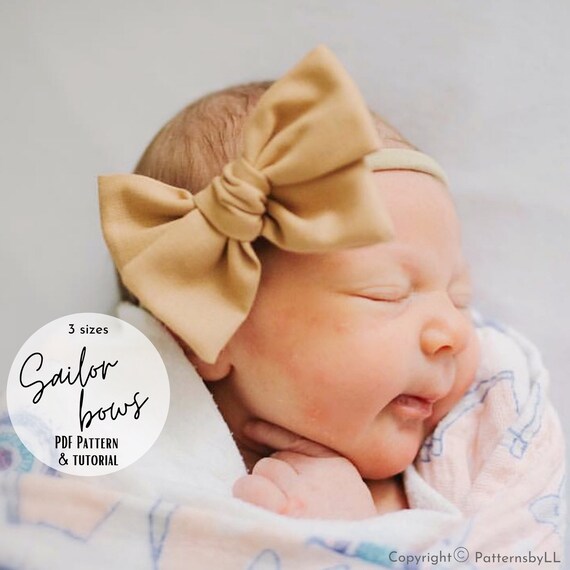 Baby bow sewing pattern Baby bow PDF pattern Baby bow sewing | Etsy
