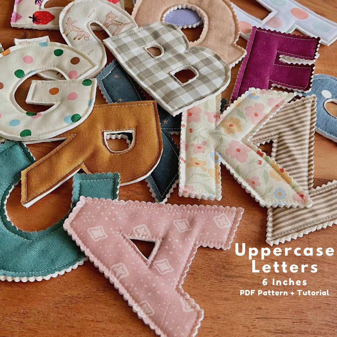 PDF 6" Fabric Bunting Letters Name Banner, Fabric Letter Bunting Banner ...