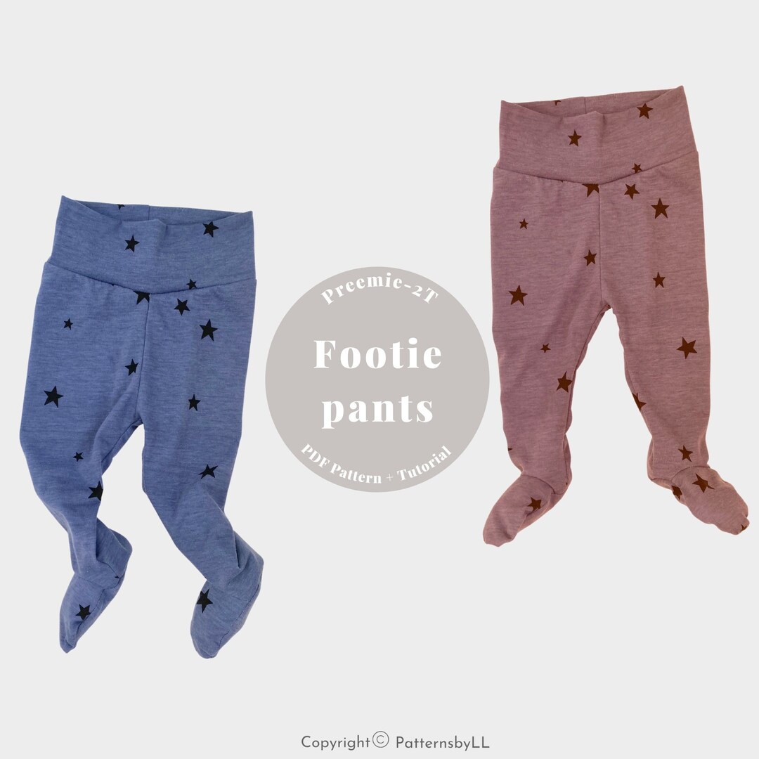 Baby Footed Pants Pattern PDF, Baby Foot Pants, Newborn Foot Pants ...