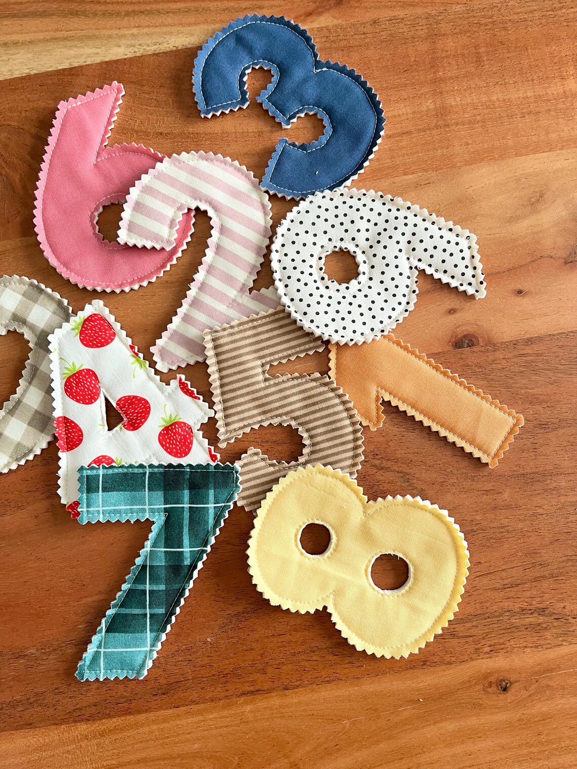 PDF 4" Fabric Numbers Banner Garland, Fabric Number Banner Pattern ...