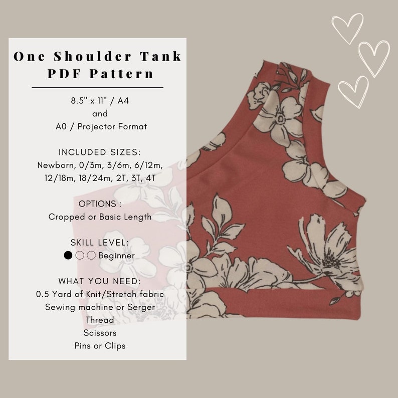 One Shoulder Top Pattern Toddler Crop Top Pattern Toddler - Etsy