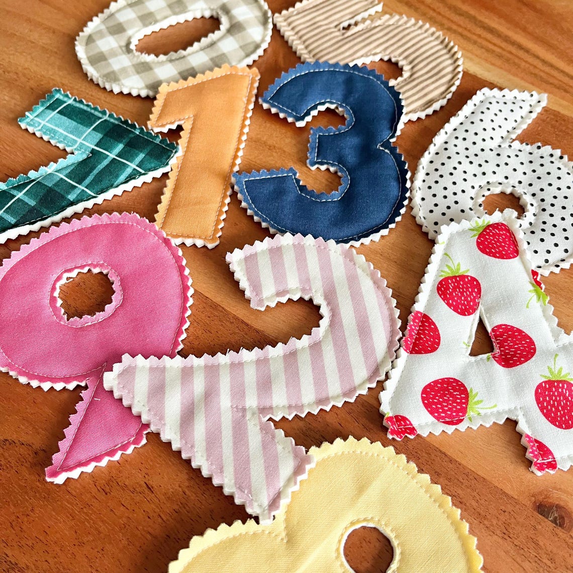 PDF 4" Fabric Numbers Banner Garland, Fabric Number Banner Pattern ...