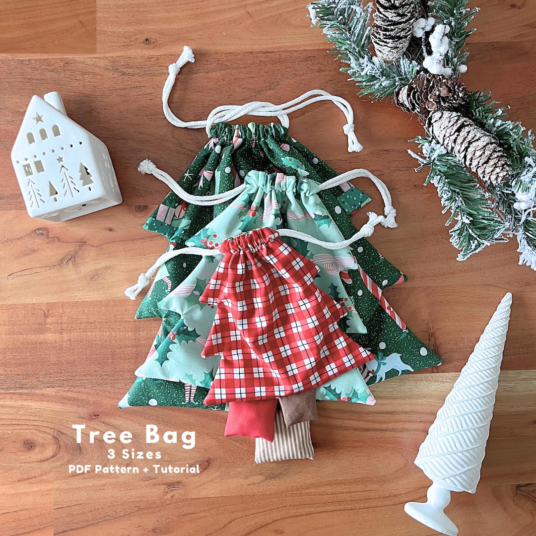 Christmas Tree Gift Bag in 3 Sizes Sewing Pattern, Sewing Pattern for ...