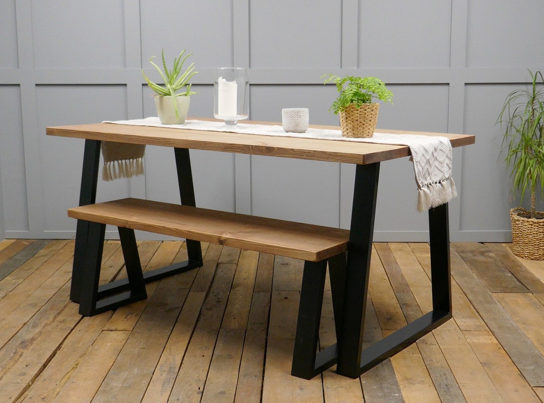 Rustic Dining Table With Trapezium Legs trapezium Table White Wash ...