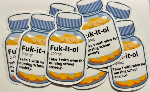 Medical Nursing Pill Bottle Sticker L Funny Medication | Etsy