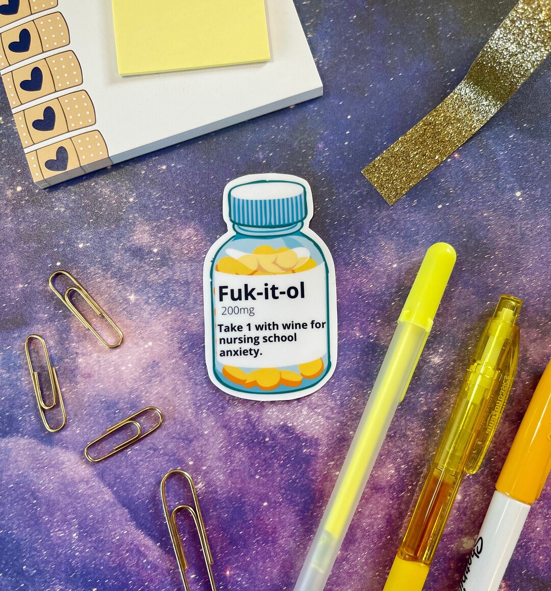 Medical Nursing Pill Bottle Sticker L Funny Medication - Etsy