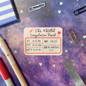 Lab Values Vinyl Stickers | Nurse | Nursing Student | Medical Labs ...