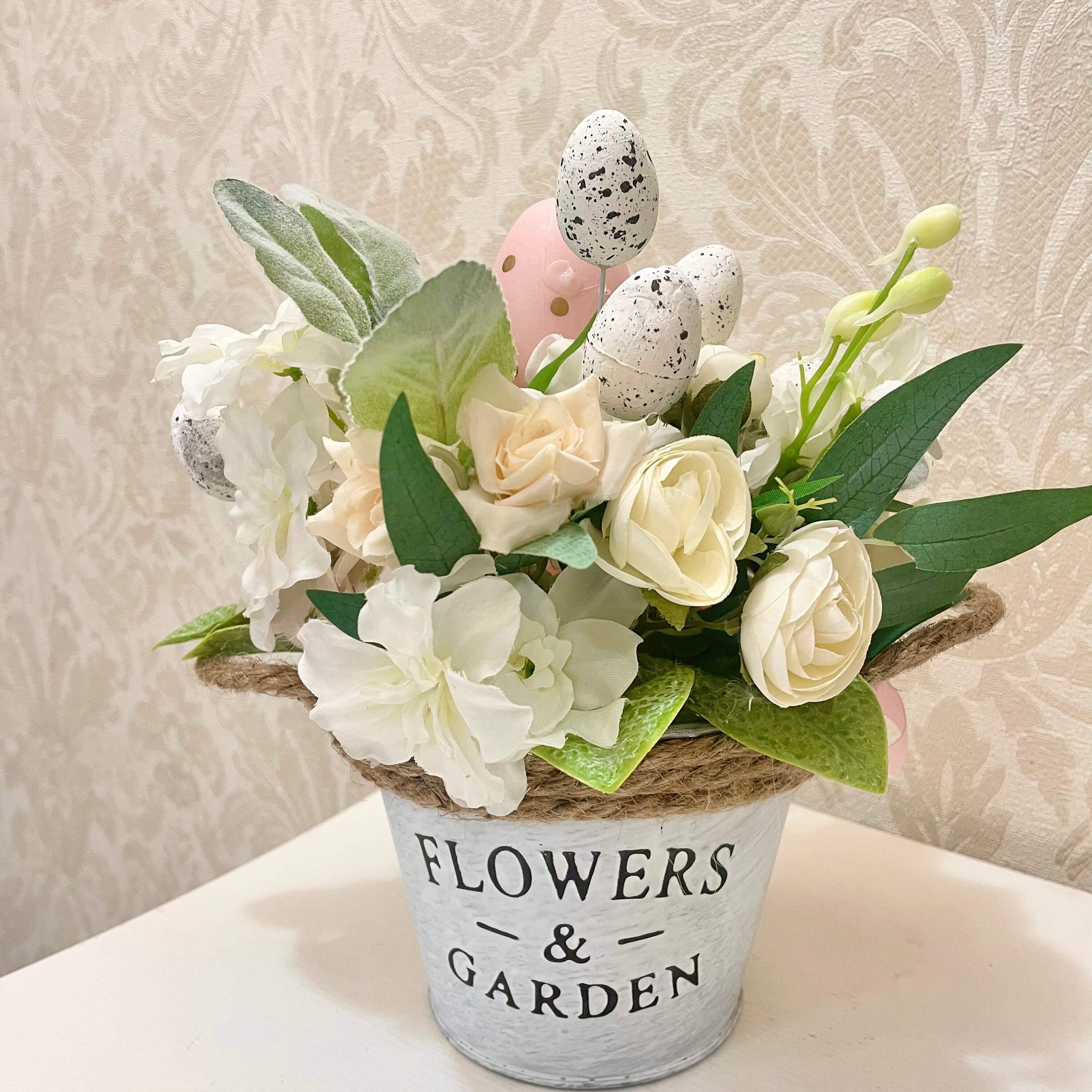 Easter Centerpiece Easter Flower Arrangement Easter Flower Pot - Etsy