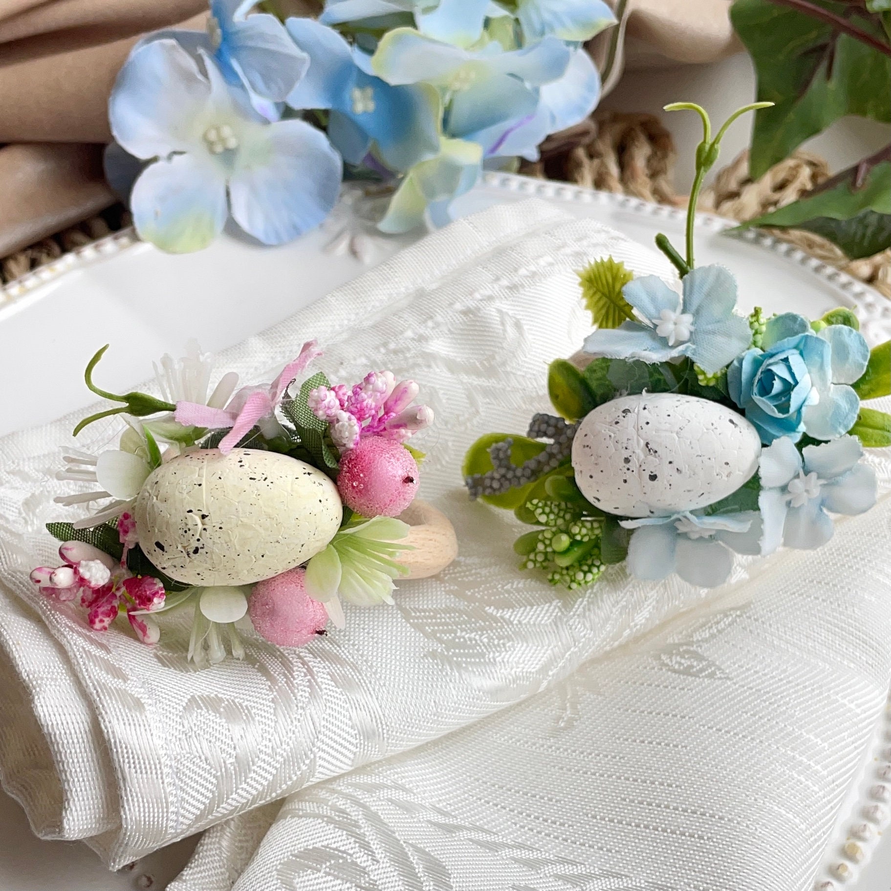 Easter Napkin Rings Floral Napkin Rings Handmade Spring Napkin Rings - Etsy