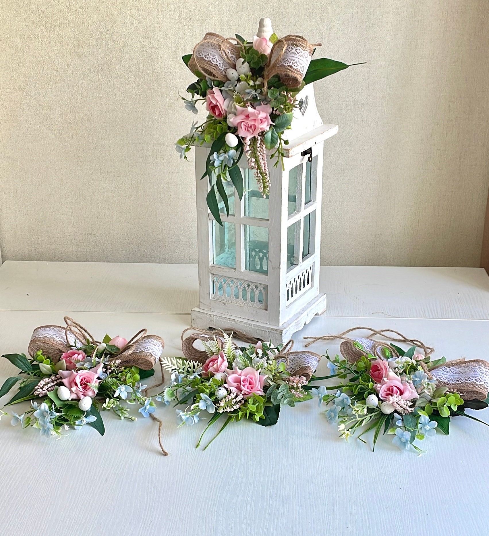 Spring Lantern Swag Easter Lantern Swag Burlap Bow Lantern - Etsy