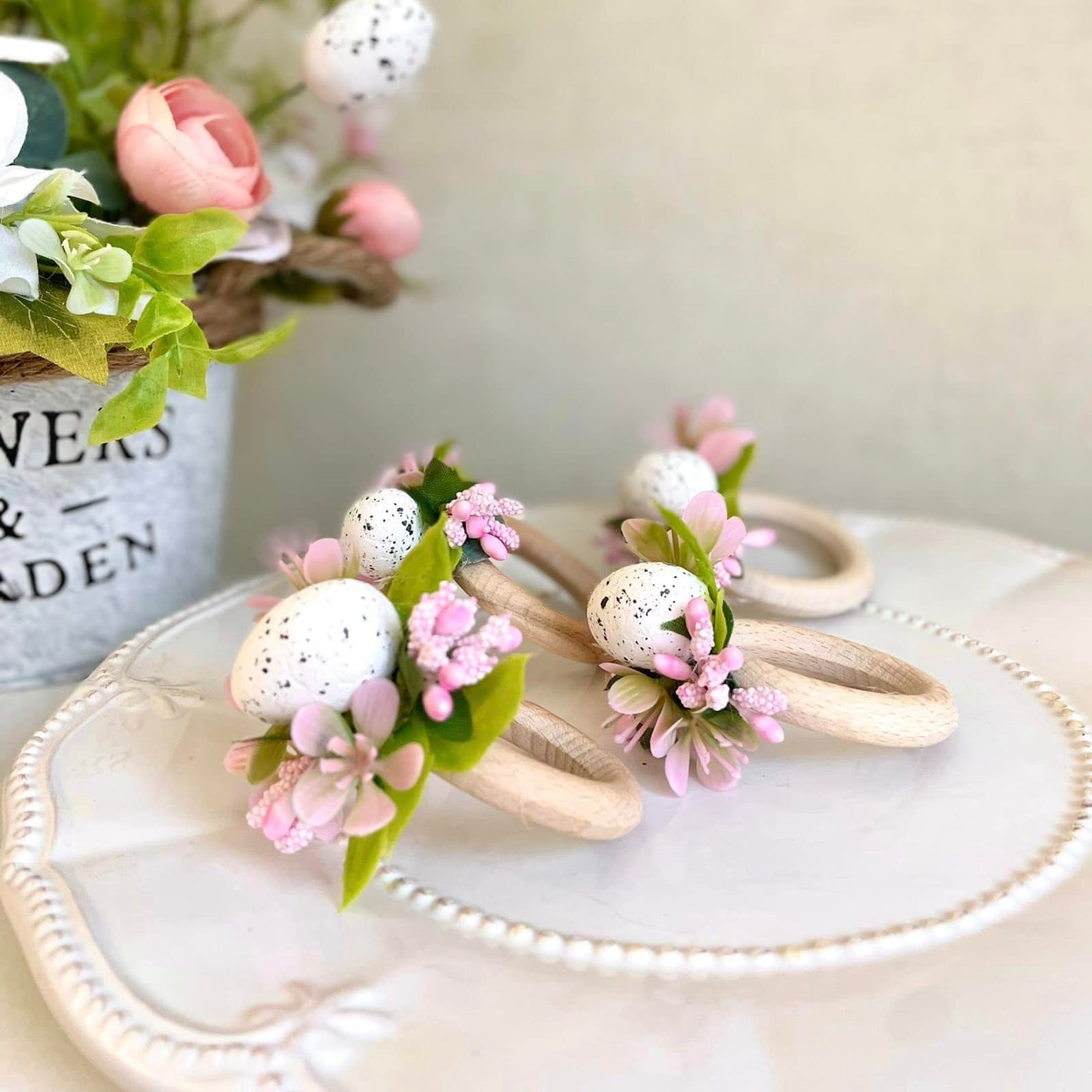 Easter Napkin Rings Floral Napkin Rings Spring Napkin Rings - Etsy