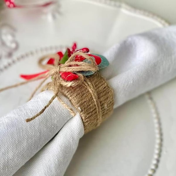 Burlap Napkin Rings - Etsy