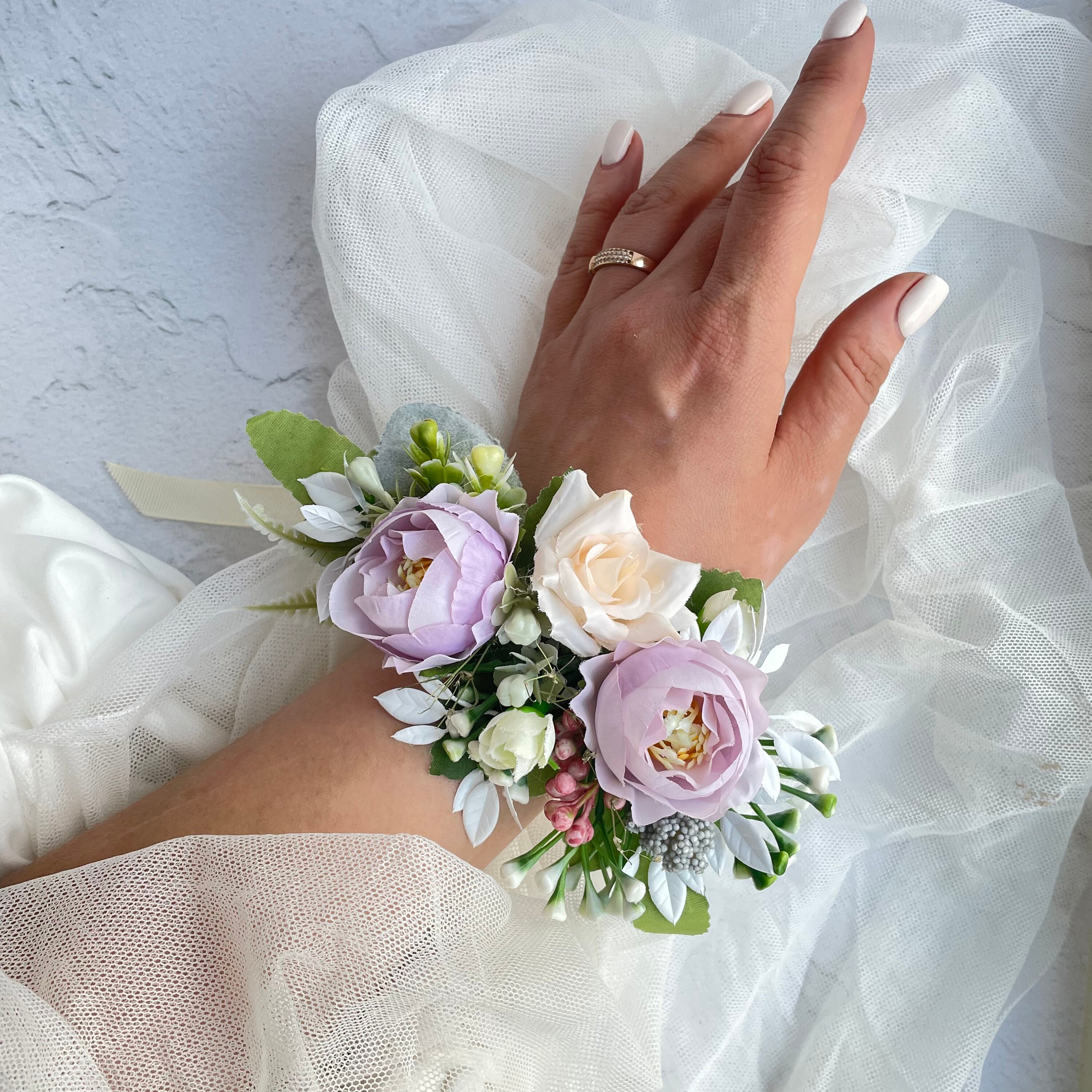 Corsage and Boutonniere Set Lilac Boutonniere Prom Corsage Boho ...