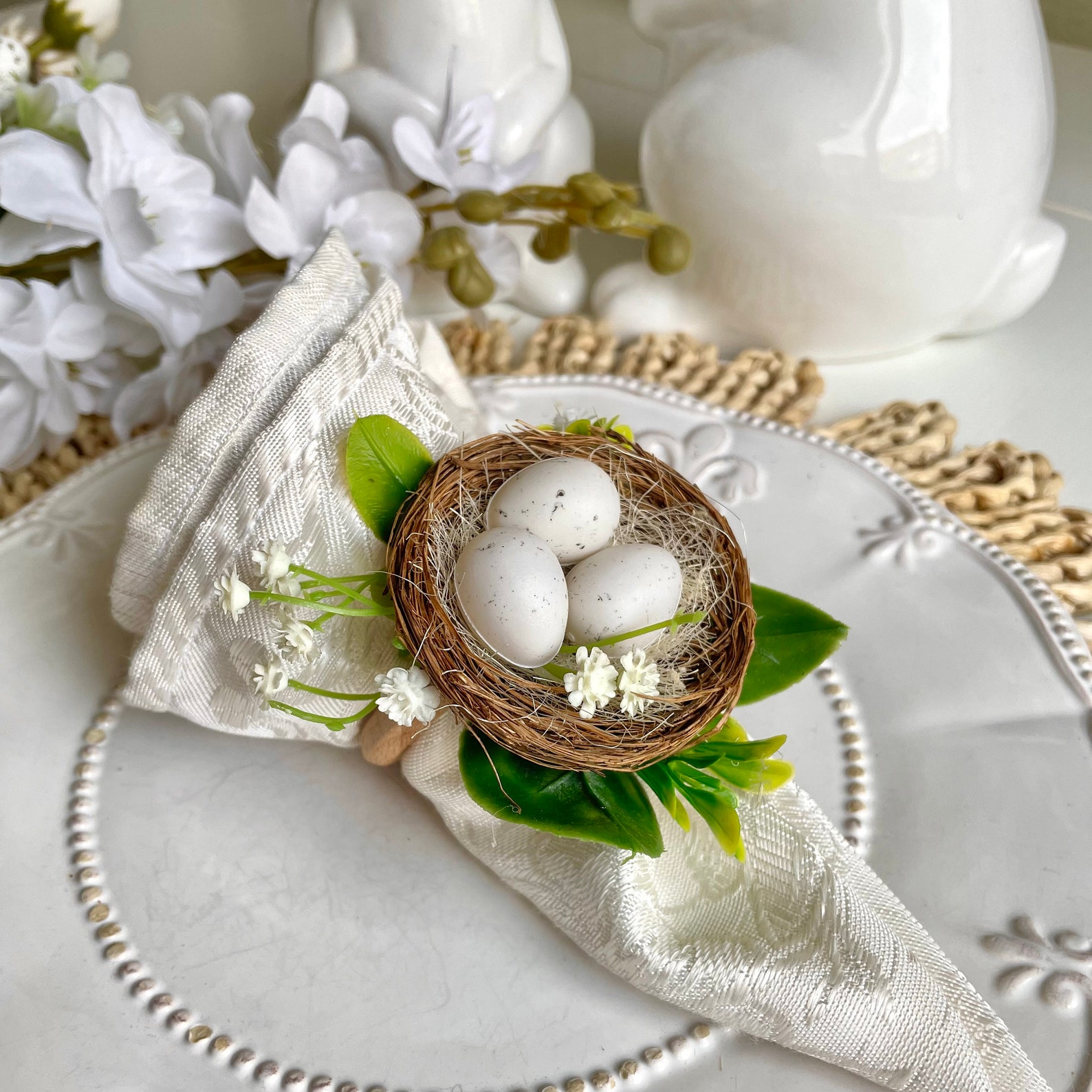 Easter Napkin Rings Bird Nest Napkin Rings Easter Centerpiece - Etsy