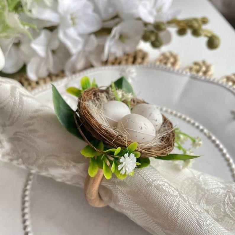 Easter Napkin Rings Bird Nest Napkin Rings Easter Centerpiece - Etsy