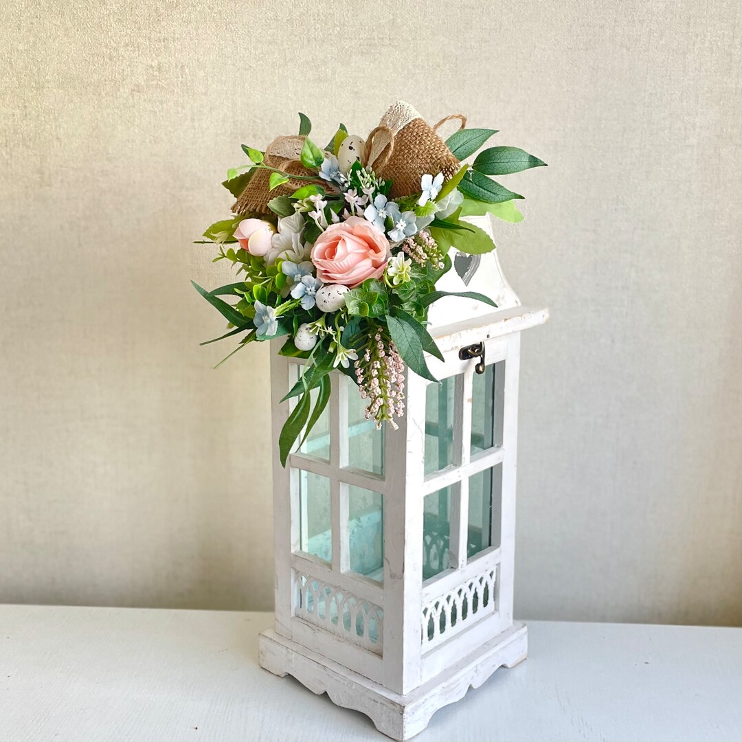 Spring Lantern Swag Easter Lantern Swag Burlap Bow Lantern - Etsy