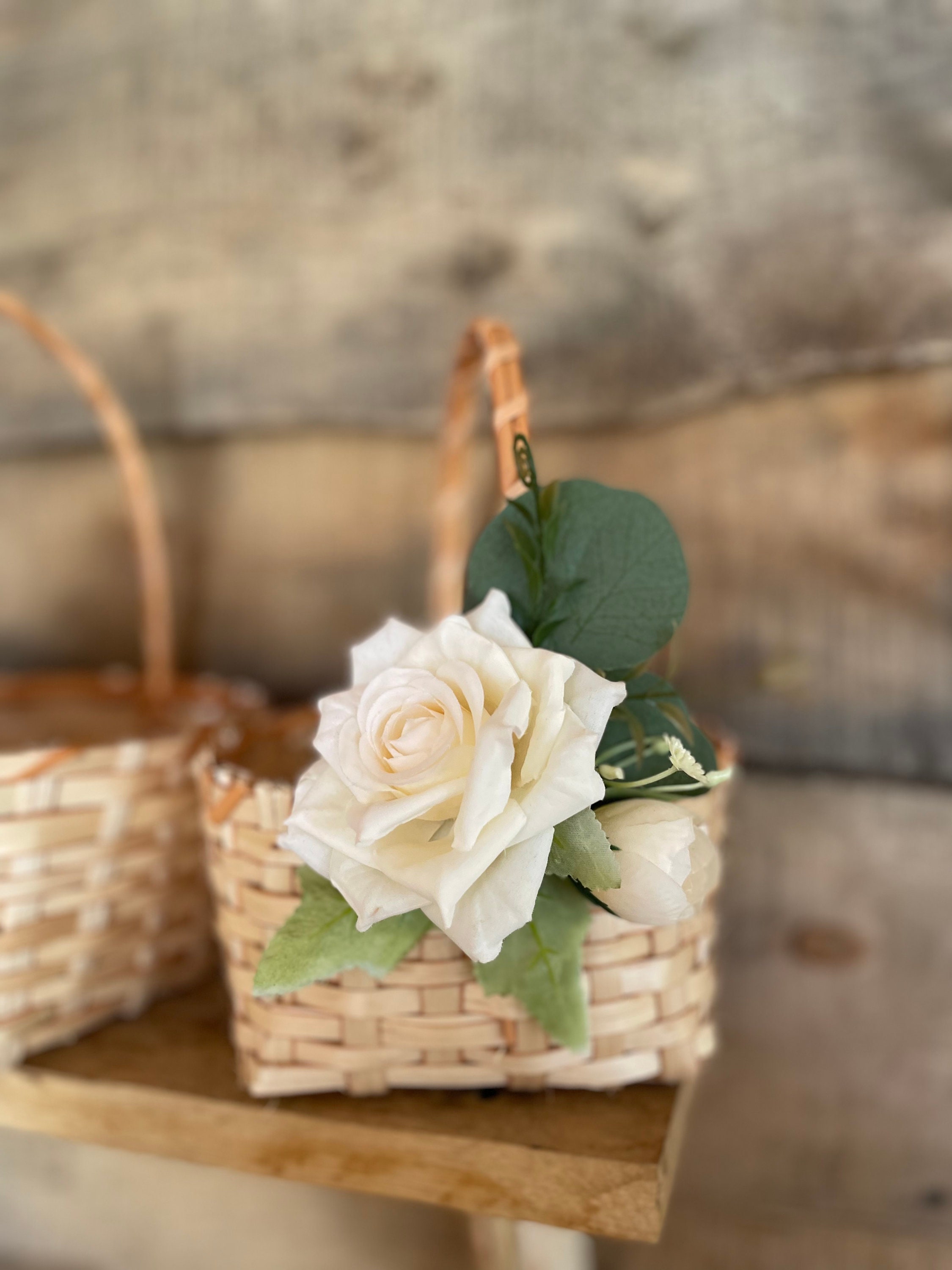Flower Girls Baskets Rustic Flower Basket - Etsy