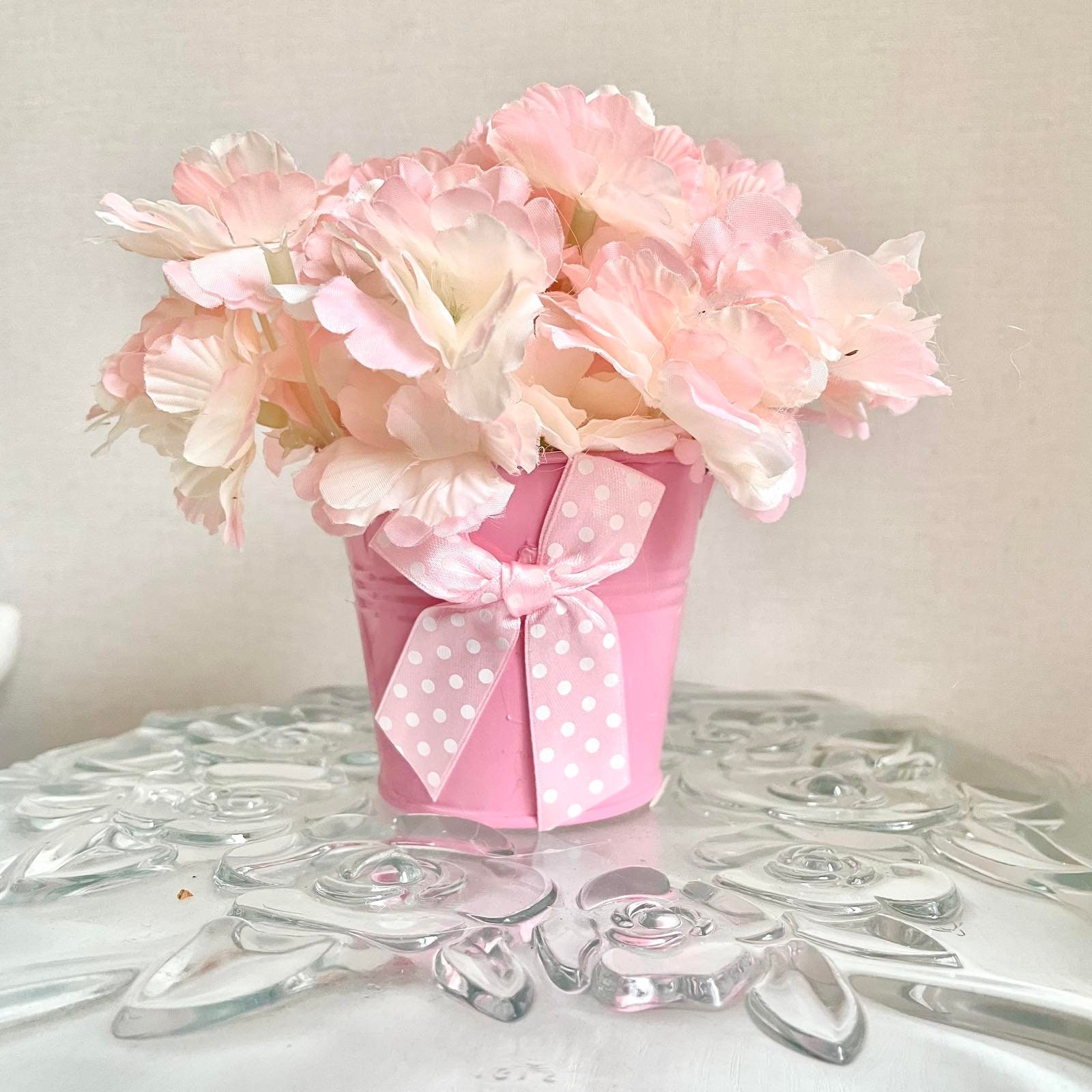 Easter Flower Pots Mother Day Arrangement Tiered Tray Mini Plants Pink ...