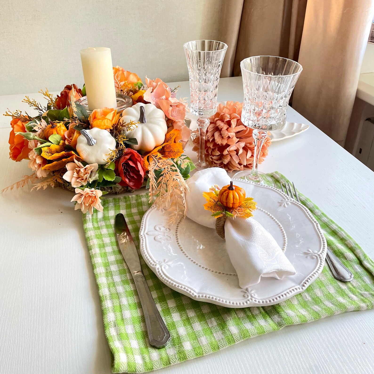 Pumkin Napking Ring Autumn Napkin Rings Thanksgiving Napkin Holder - Etsy