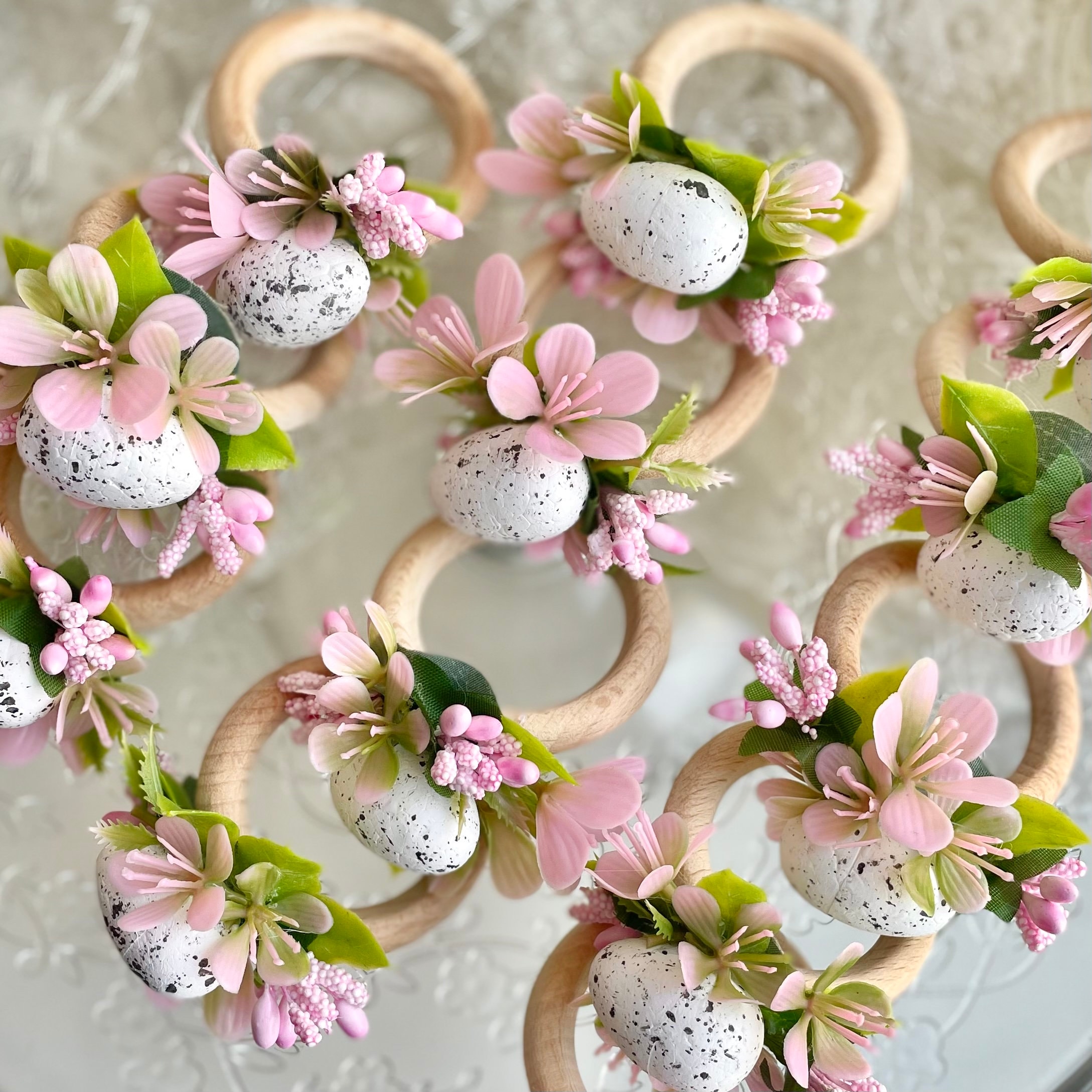 Easter Napkin Rings Floral Napkin Rings Easter Centerpiece Spring ...