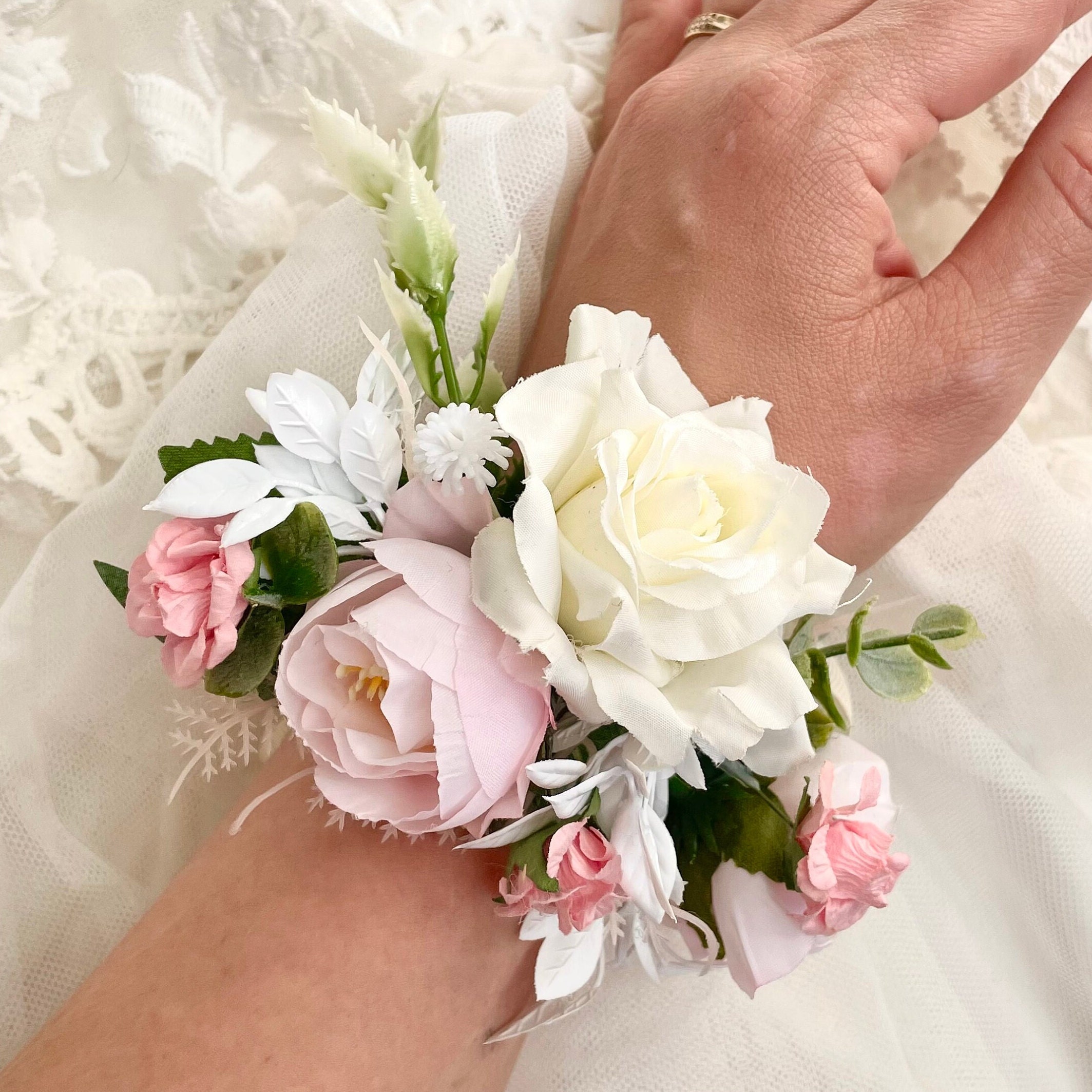 Pink Corsage and Boutonniere Set Blush Boutonniere Dusty Rose ...