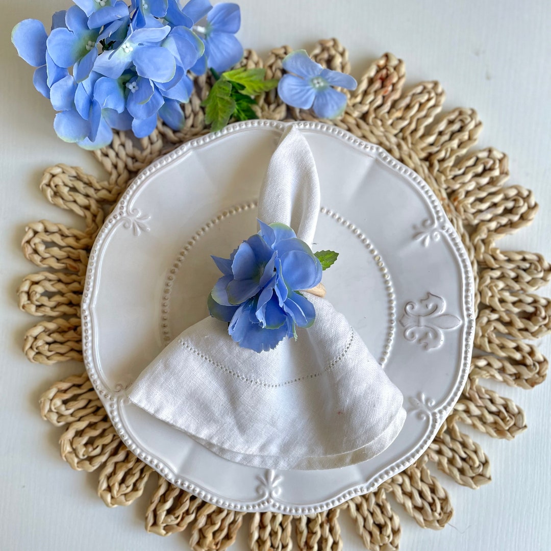 Blue Hydrangea Napking Rings Summer Napkin Rings - Etsy