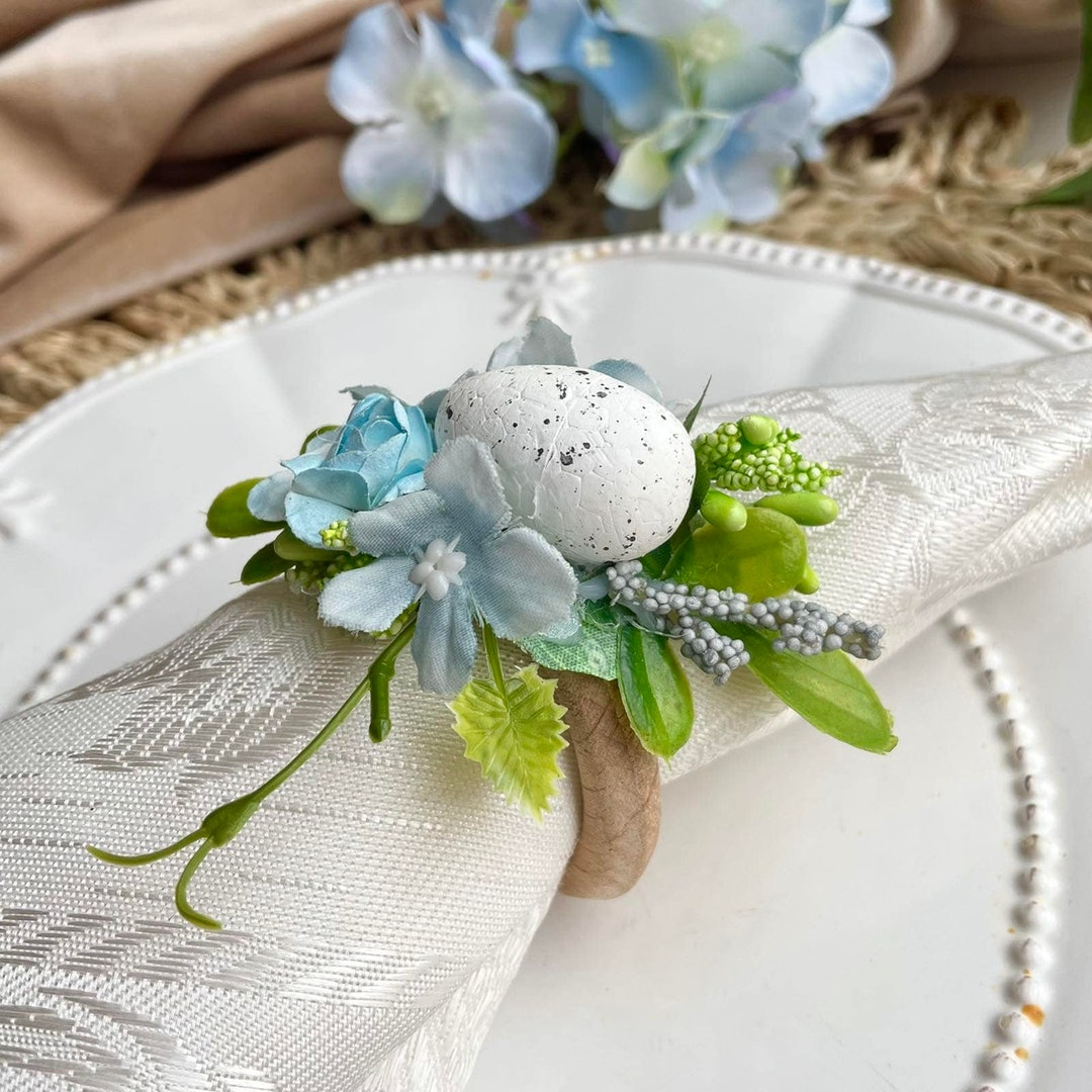 Easter Napkin Rings Floral Napkin Rings Handmade Spring Napkin Rings - Etsy