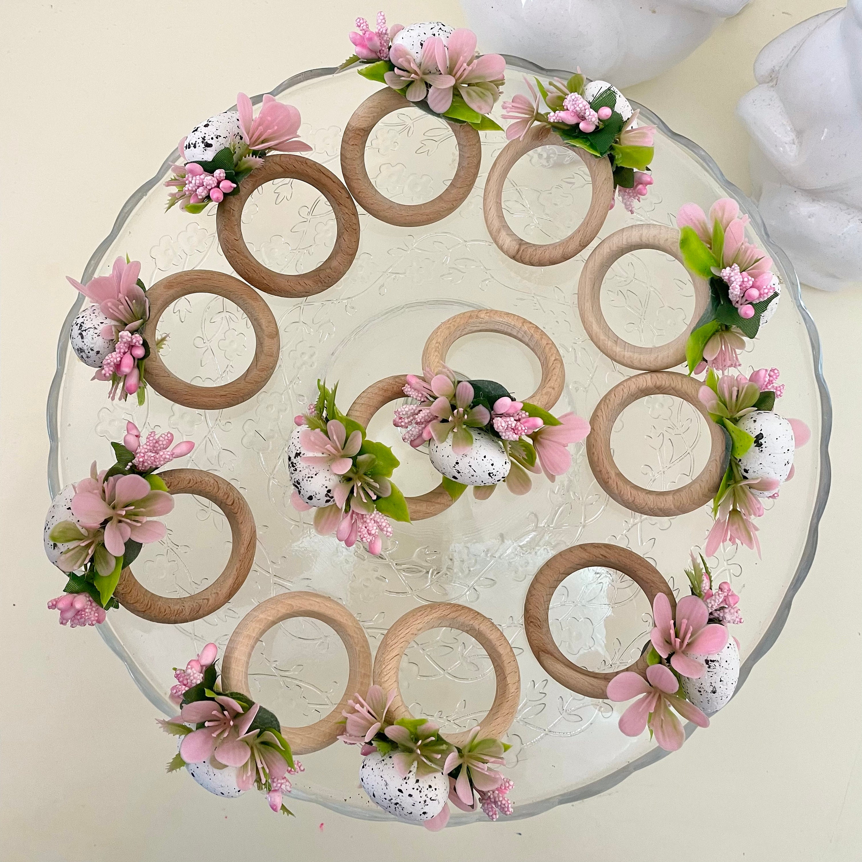 Easter Napkin Rings Floral Napkin Rings Easter Centerpiece Spring ...