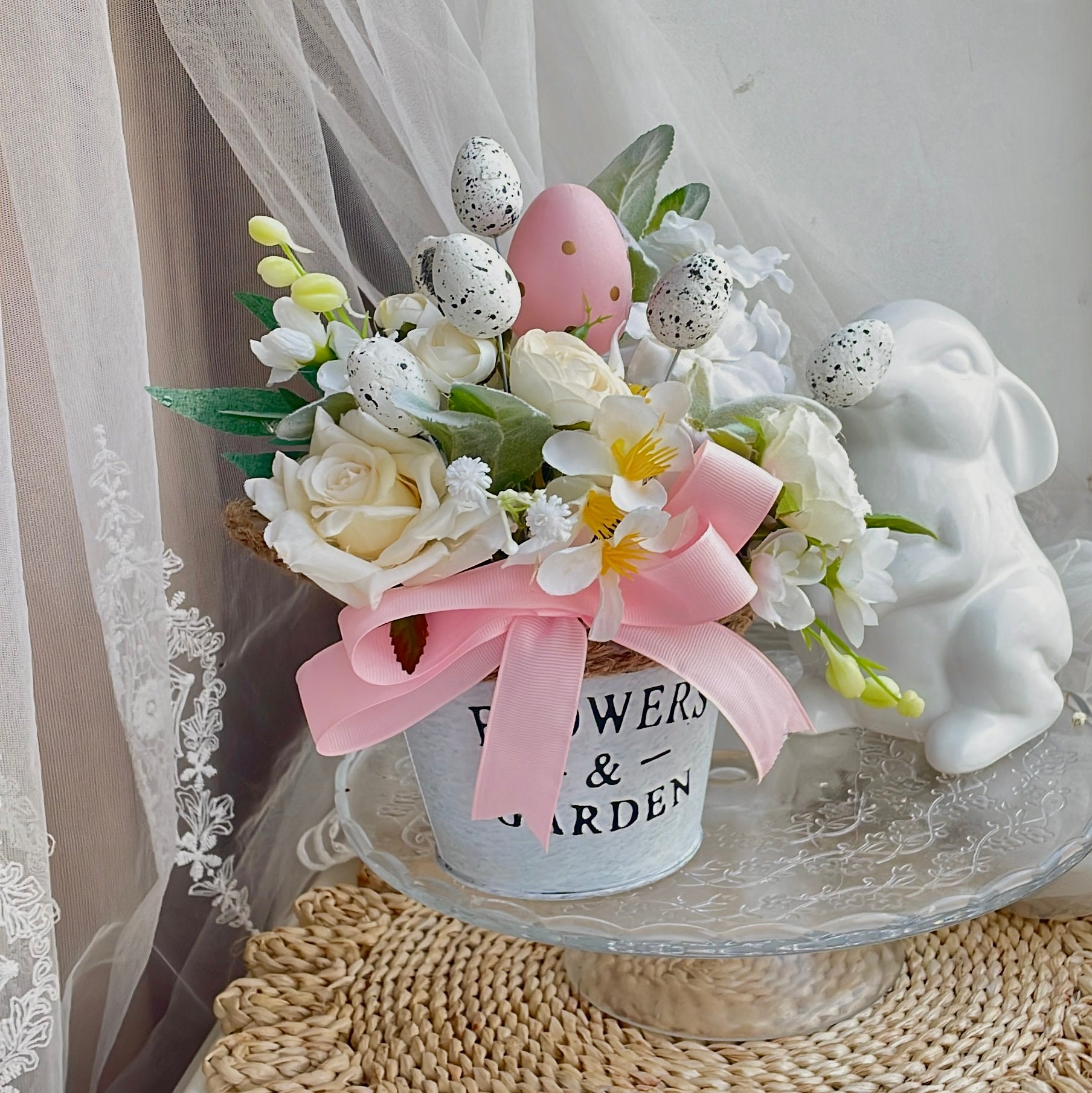 Easter Centerpiece Easter Flower Arrangement Easter Flower Pot - Etsy