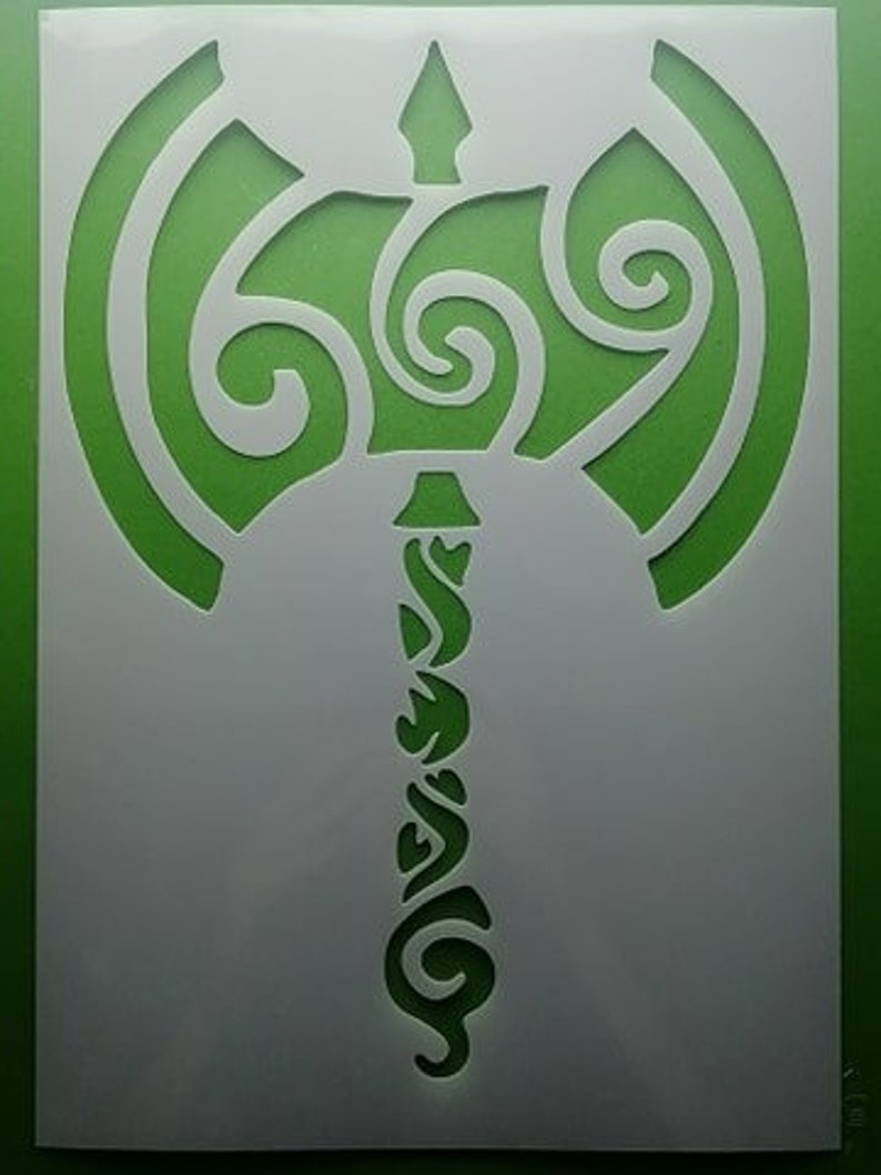 DIDACUT Norse Ragnar Pagan Viking Axe Stencil MYLAR Sheet 190 Micron ...