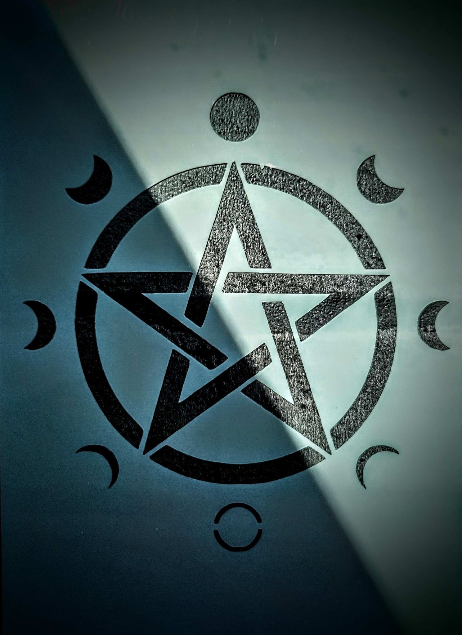 DIDACUT Wicca Witcher Moon Phases Pentagram Stencil MYLAR Sheet 190 ...