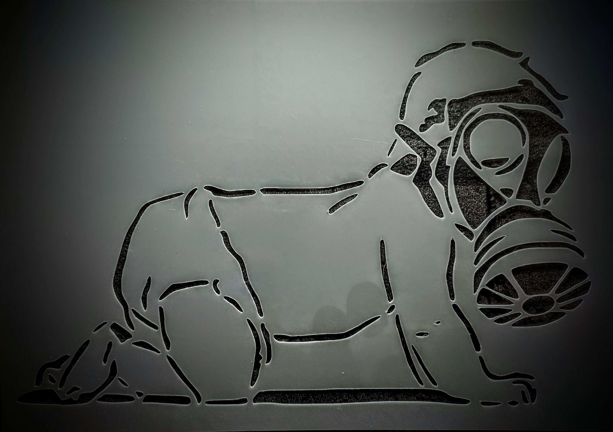 Gas Mask Graffiti Stencil