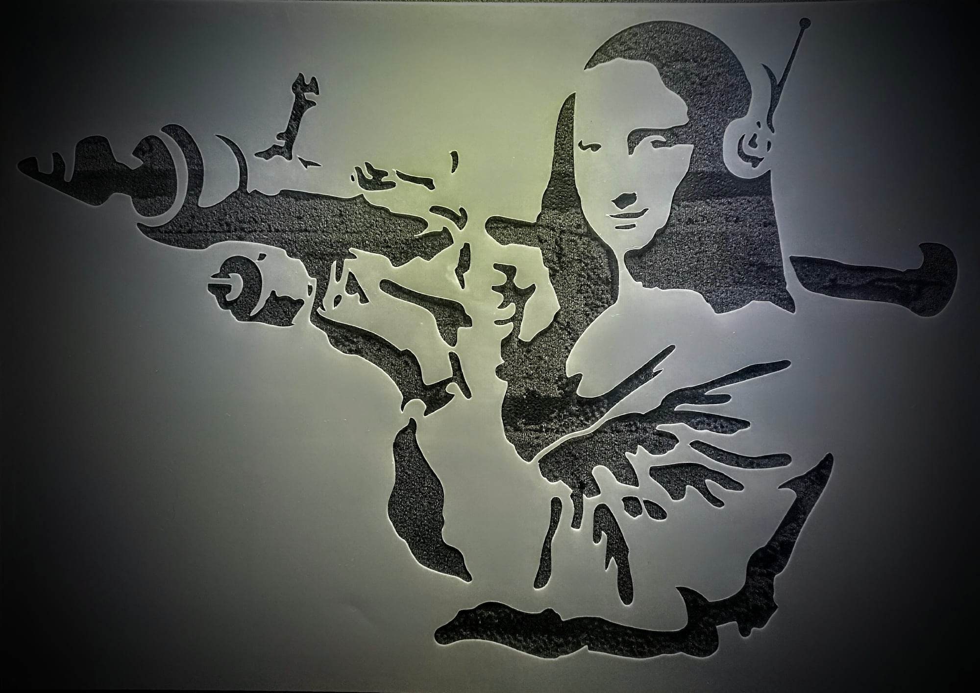 Graffiti Stencil Colorati Antigua, Guatemala March 6, 2016: Handmade