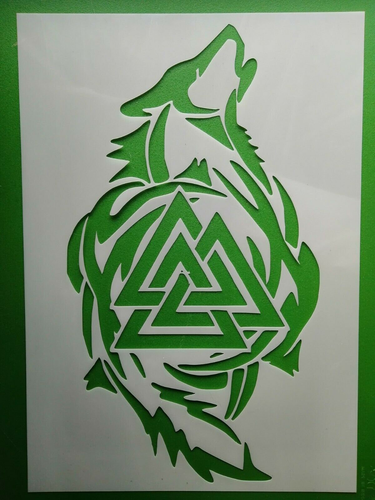 DIDACUT Norse Viking Odin Wolf Geri Valknut Stencil MYLAR Sheet 190 ...