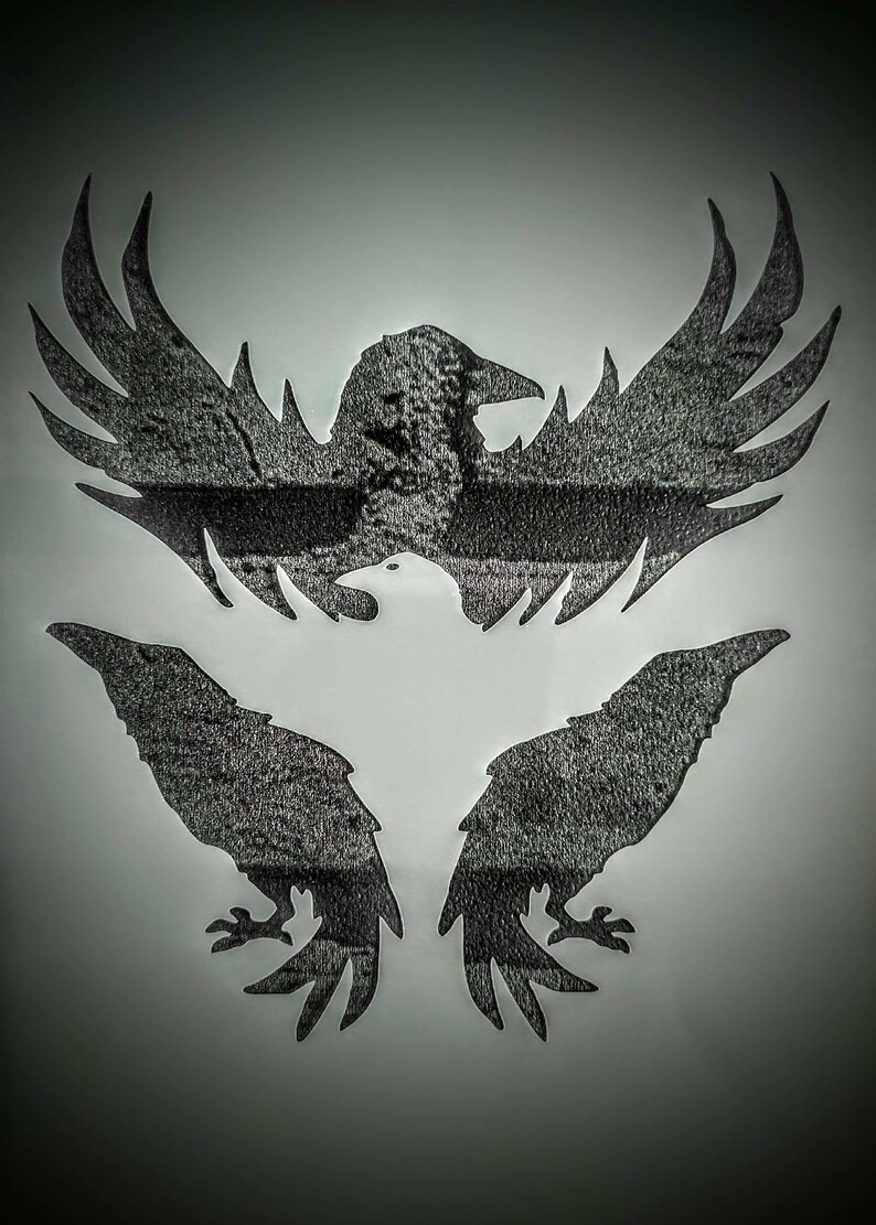 DIDACUT Norse Viking Odin Huginn and Muninn Stencil MYLAR Sheet 190 ...