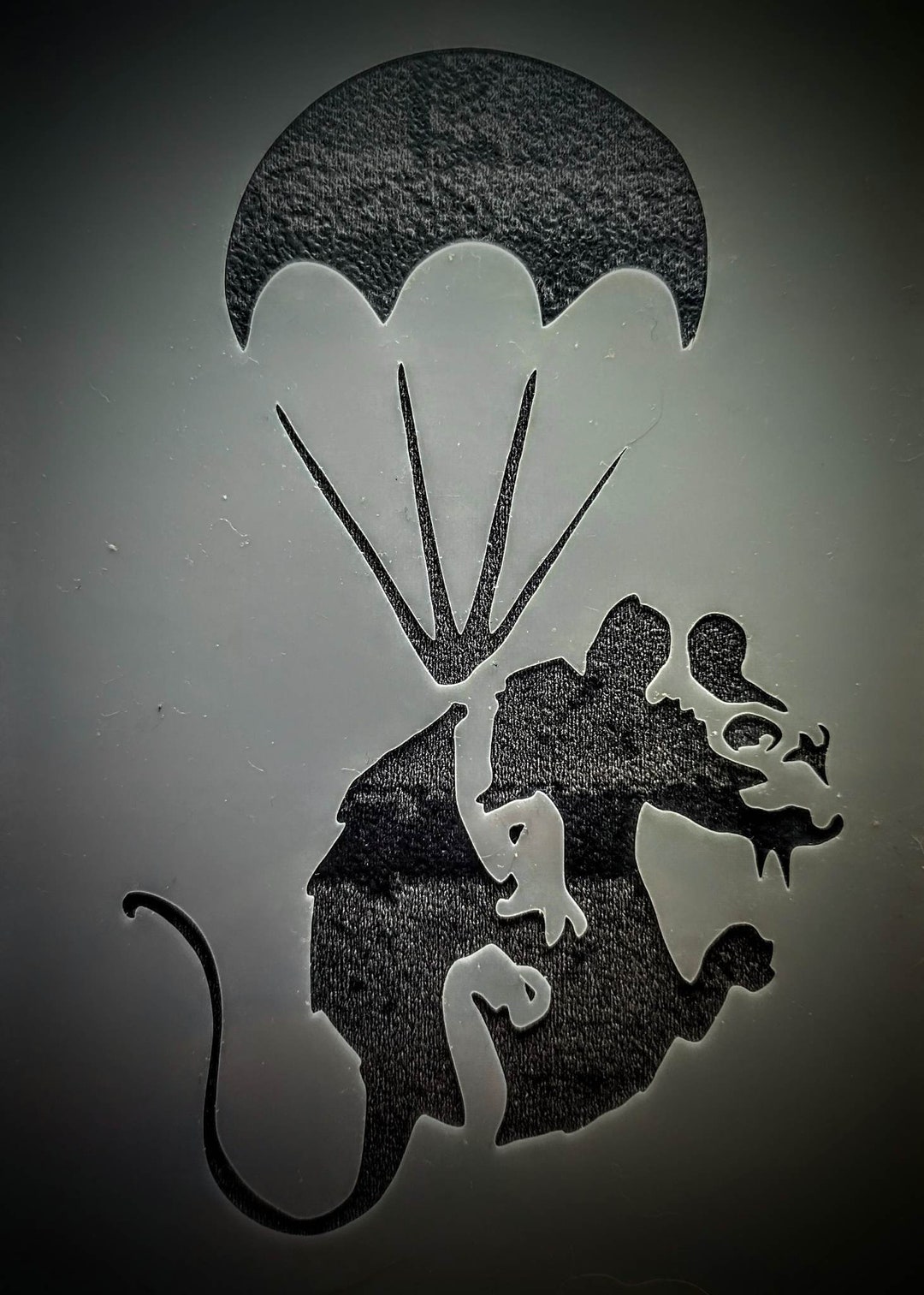 DIDACUT Banksy Peinture Parachute Rat Pochoir Graffiti Art Feuille ...