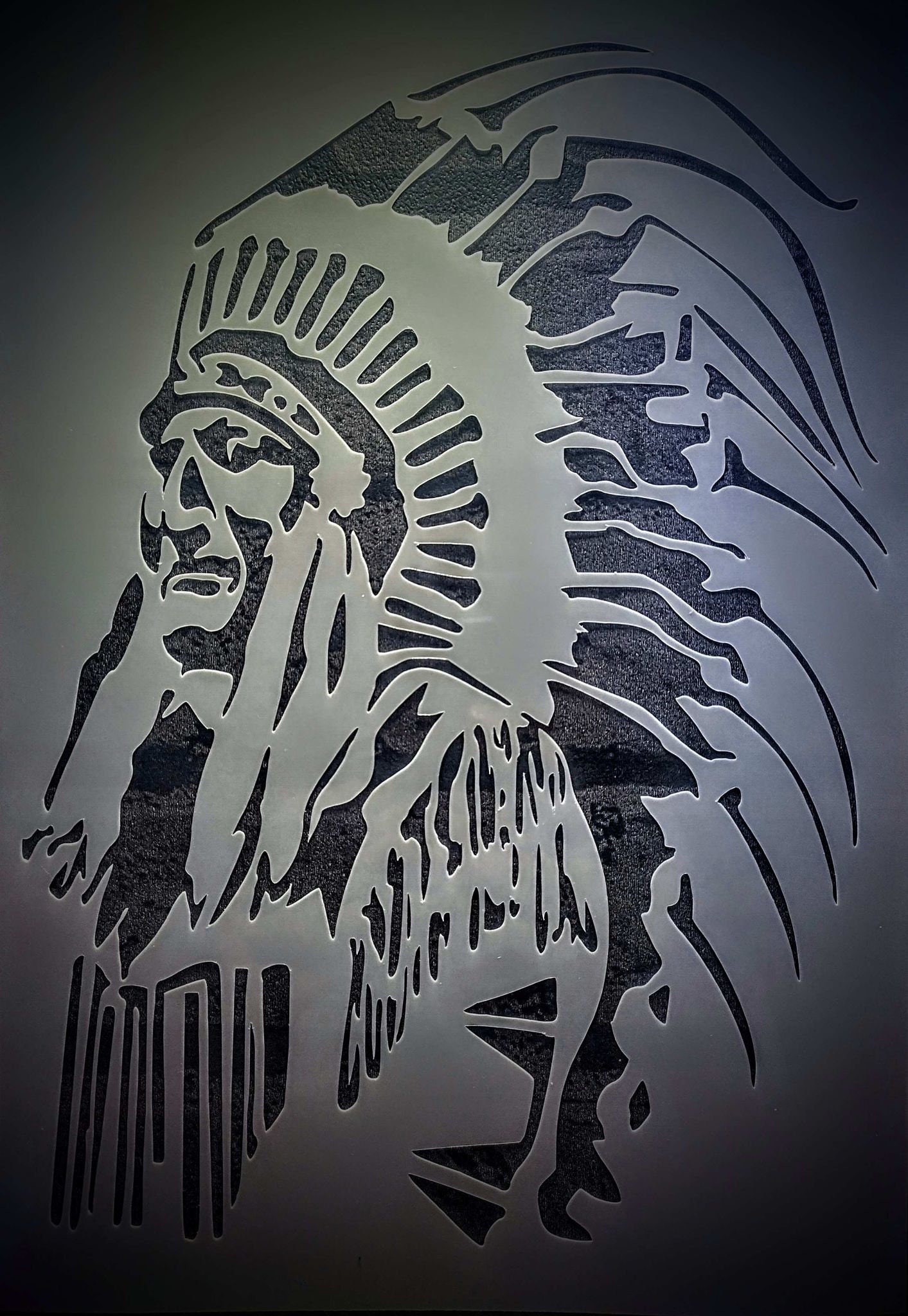 DIDACUT Native USA American Indian Chief Stencil Reusable 190 Micron ...