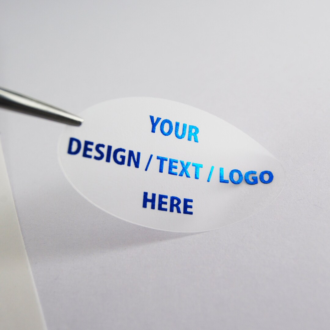 Oval Sticker Labels Custom Made, Luxury Metallic Foil Printed, Large or ...