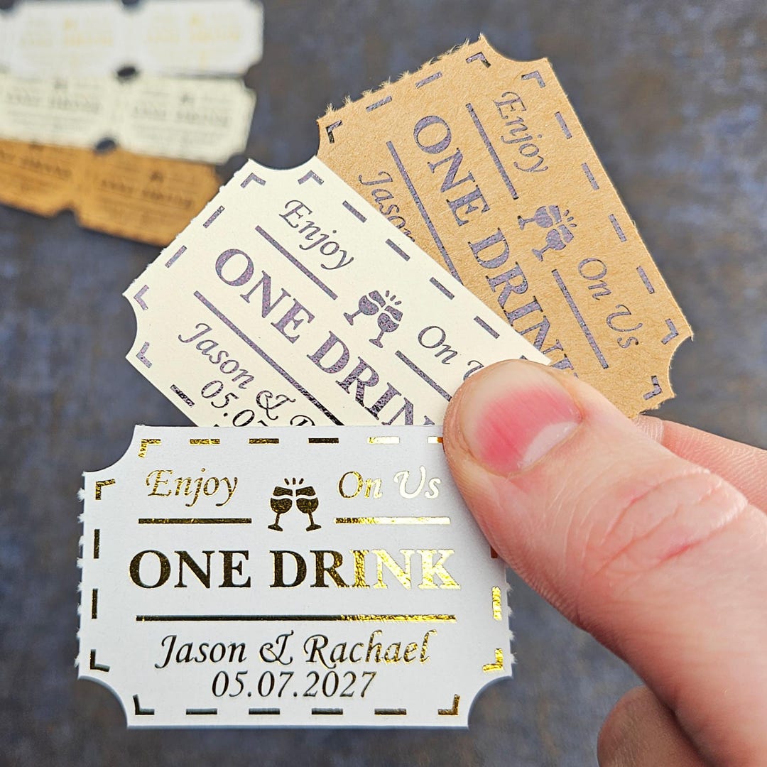 Drink Tokens, Wedding Drink Tickets, Ideal for Bar Events and ...