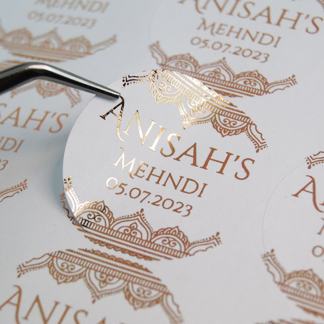 Personalised Wedding Mehndi Dholki Stickers Wedding Henna - Etsy
