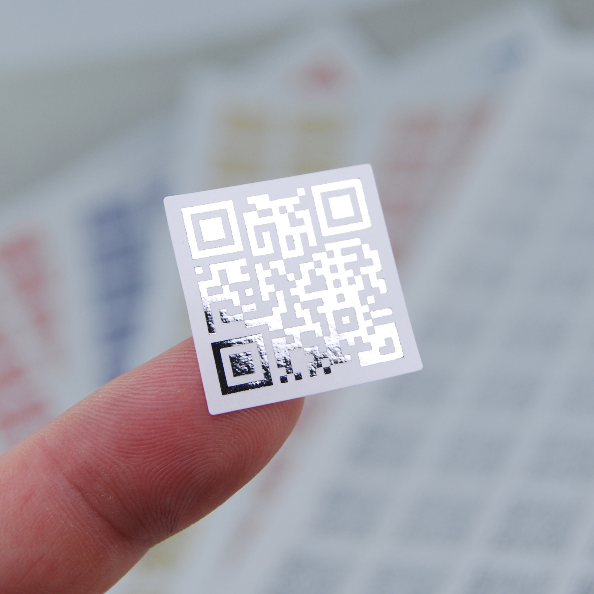 Metallic QR Code Stickers Custom QR Code Barcode Sticky Foil - Etsy Canada