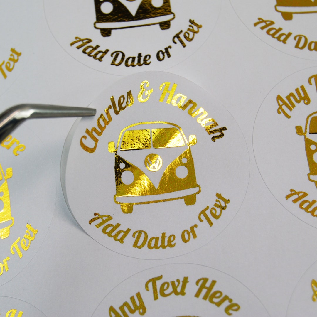 Camper Van Stickers Personalised Wedding Van Labels Party Bag Stickers ...