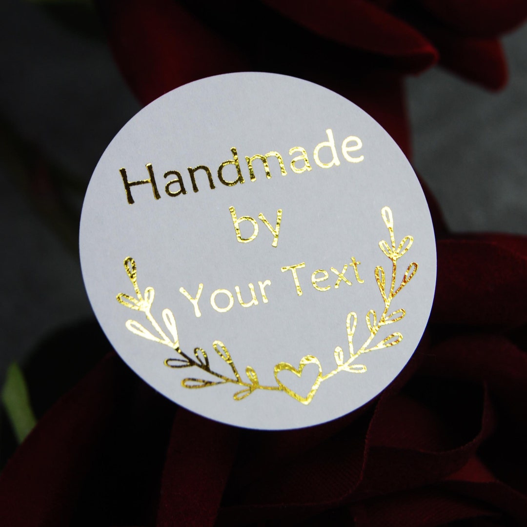 Personalized Round Stickers: Rose Gold Foil, Wedding & Business - Etsy