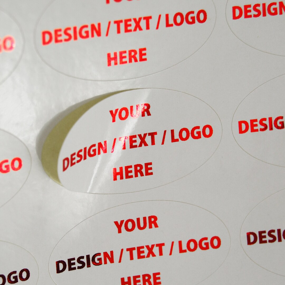 Personalised Logo Oval Stickers Luxury Metallic Foil Printed - Etsy