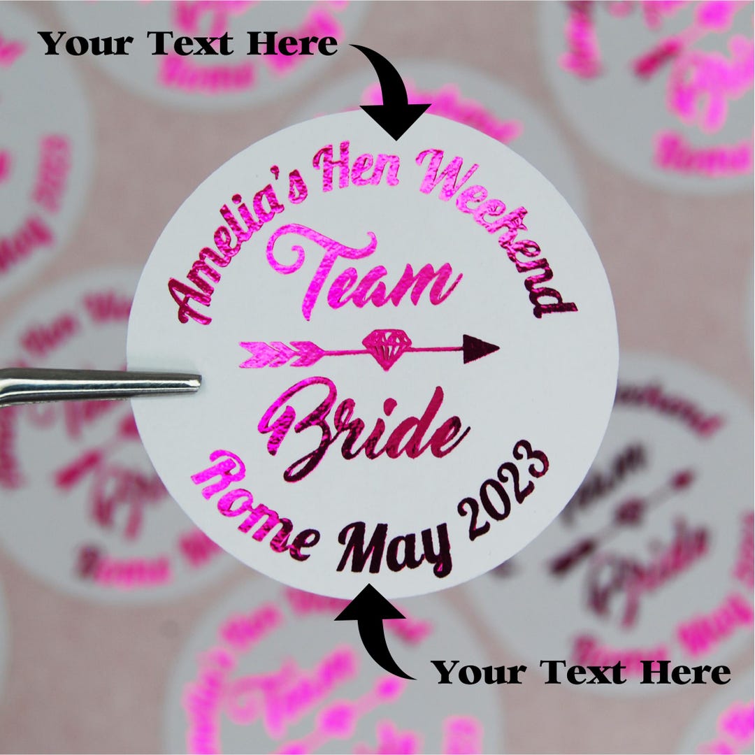 Team Bride Sticker, Personalised Hen Party Stickers, Custom Hen Weekend ...